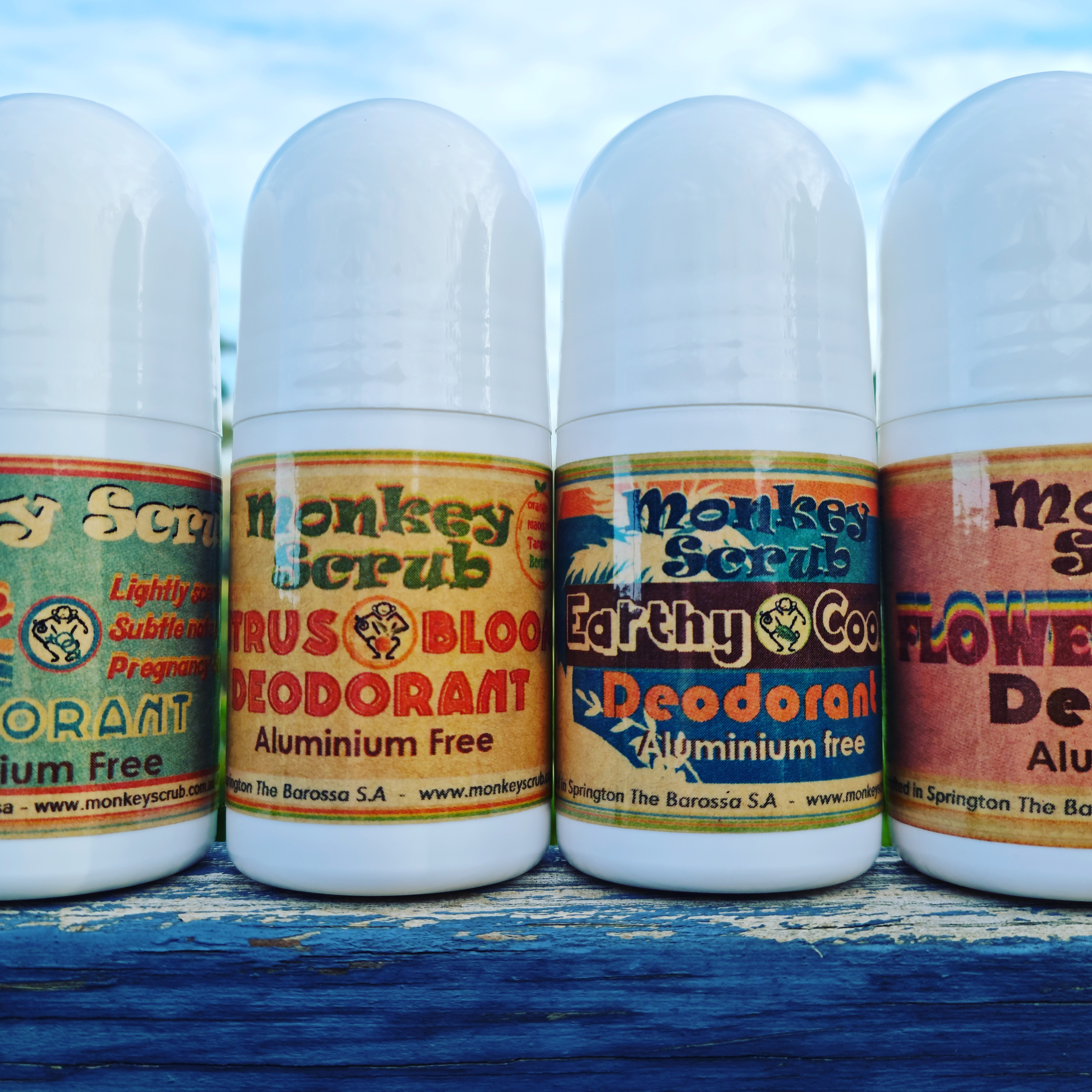 Aluminium free Deodorant in 4 amazing essential oil blends | Monkey Scrub